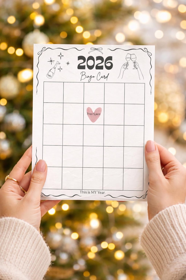 2026 New Year’s Bingo Card | Editable Canva Template | Printable New ...