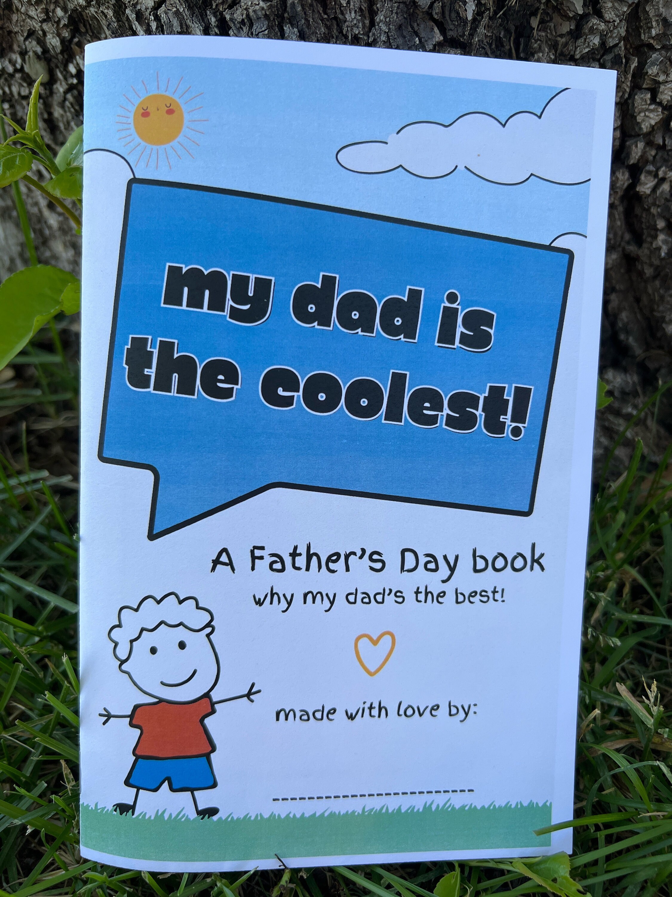 Personalized Father’s Day Booklet | Boy Dad Custom Kids Craft | DIY ...
