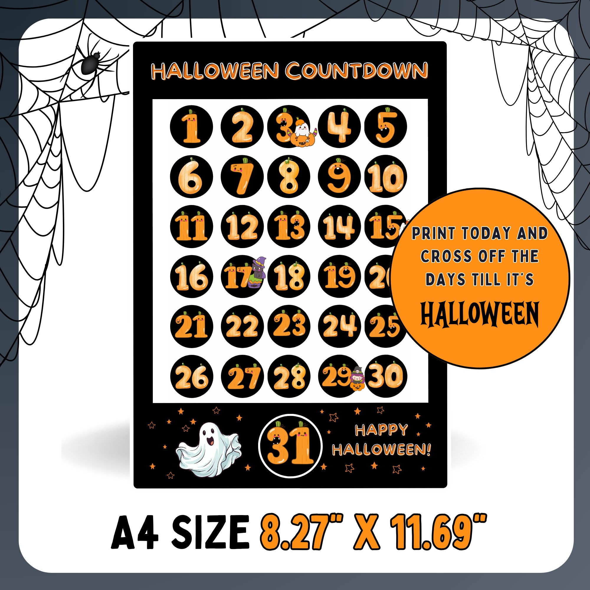 Halloween Countdown Printable for Kids, Classroom, and Family Fun ...