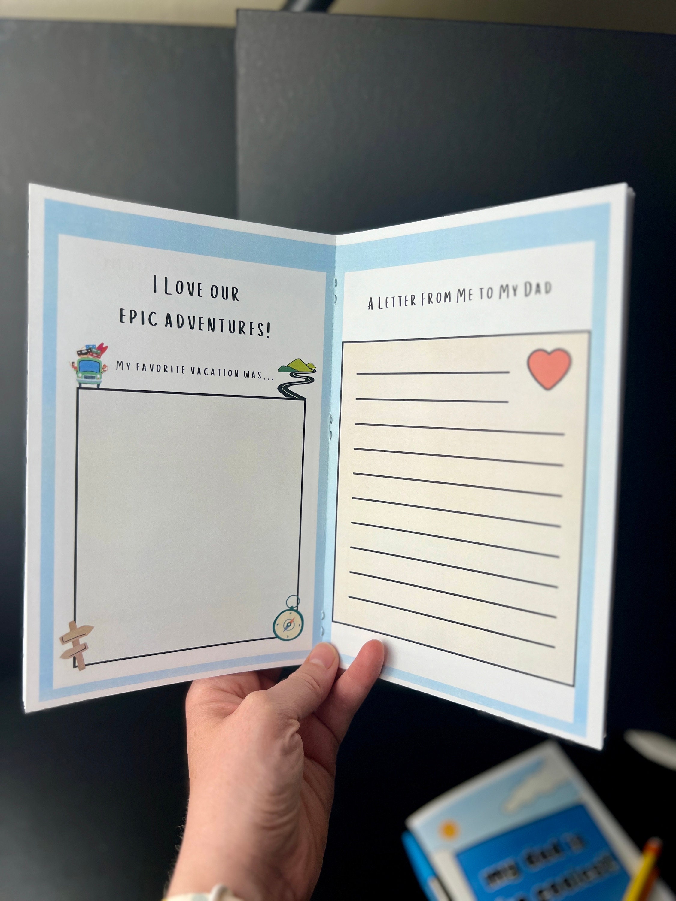 Personalized Father’s Day Booklet | Boy Dad Custom Kids Craft | DIY ...