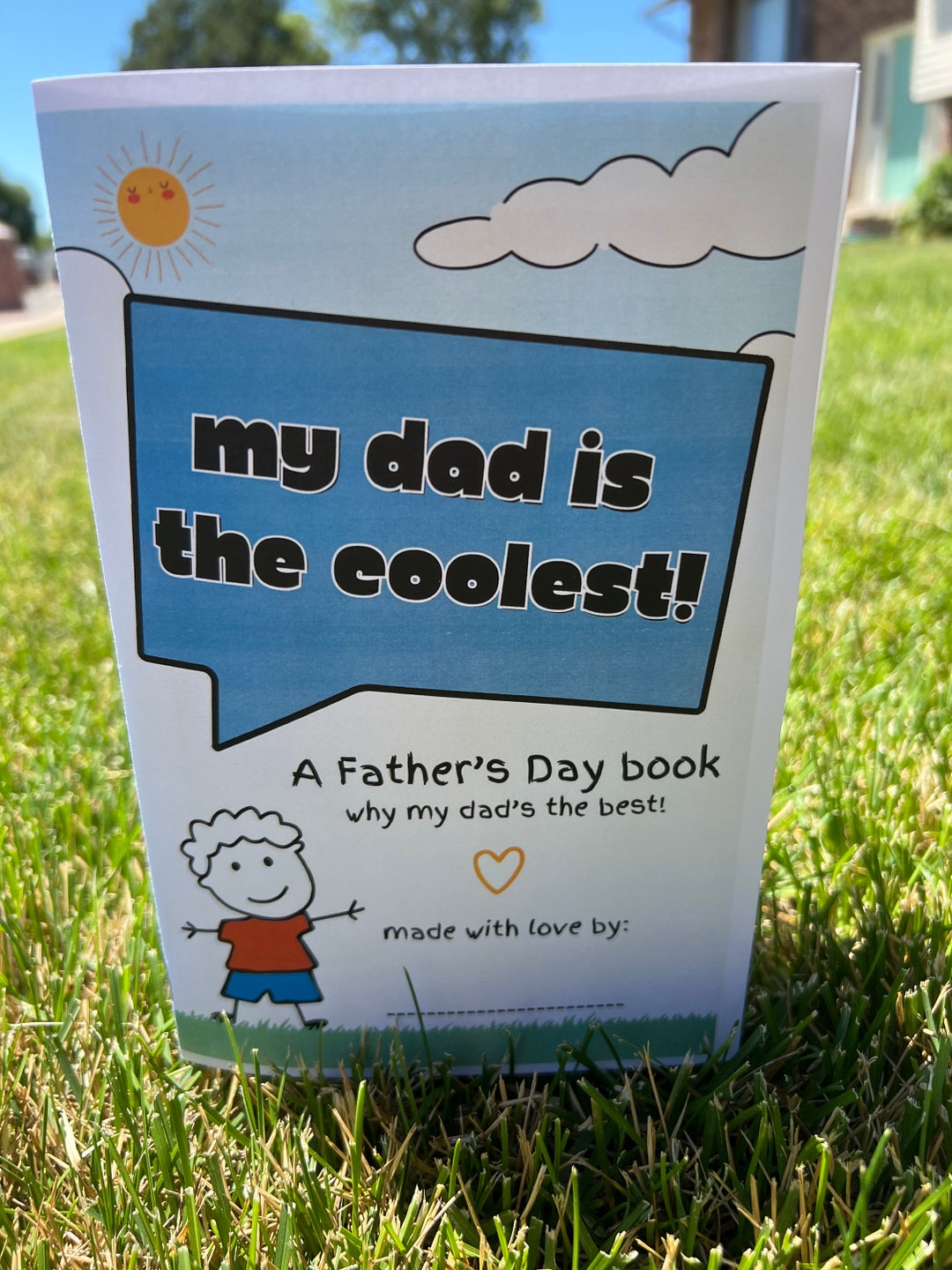 Personalized Father’s Day Booklet | Boy Dad Custom Kids Craft | DIY ...