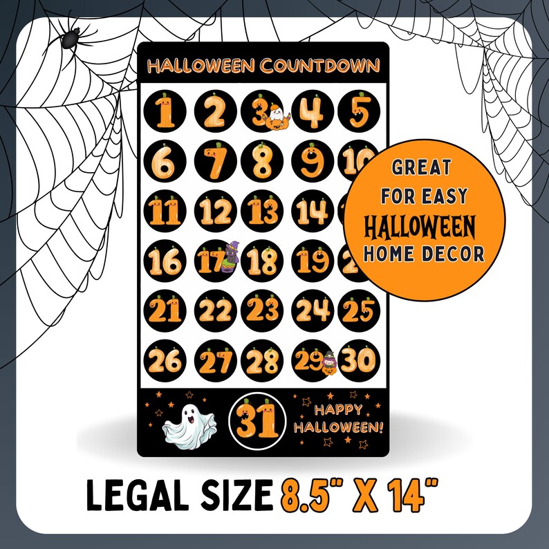 Halloween Countdown Printable for Kids, Classroom, and Family Fun ...
