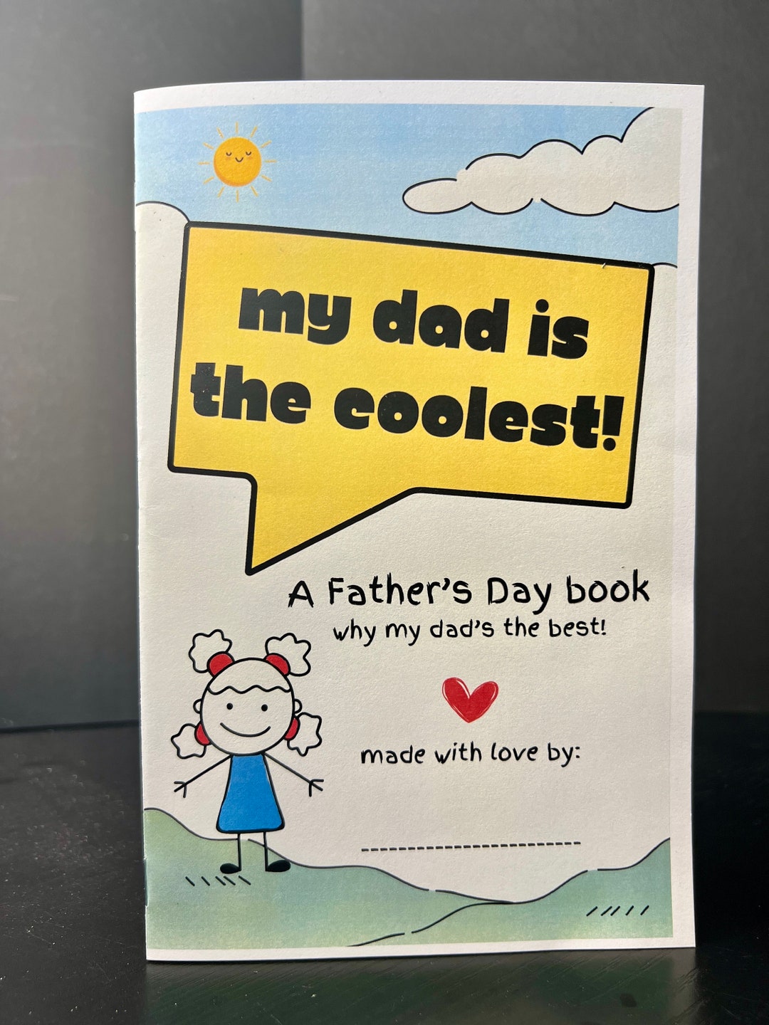 Personalized Father’s Day Booklet | Girl Dad Custom Kids Craft | DIY ...