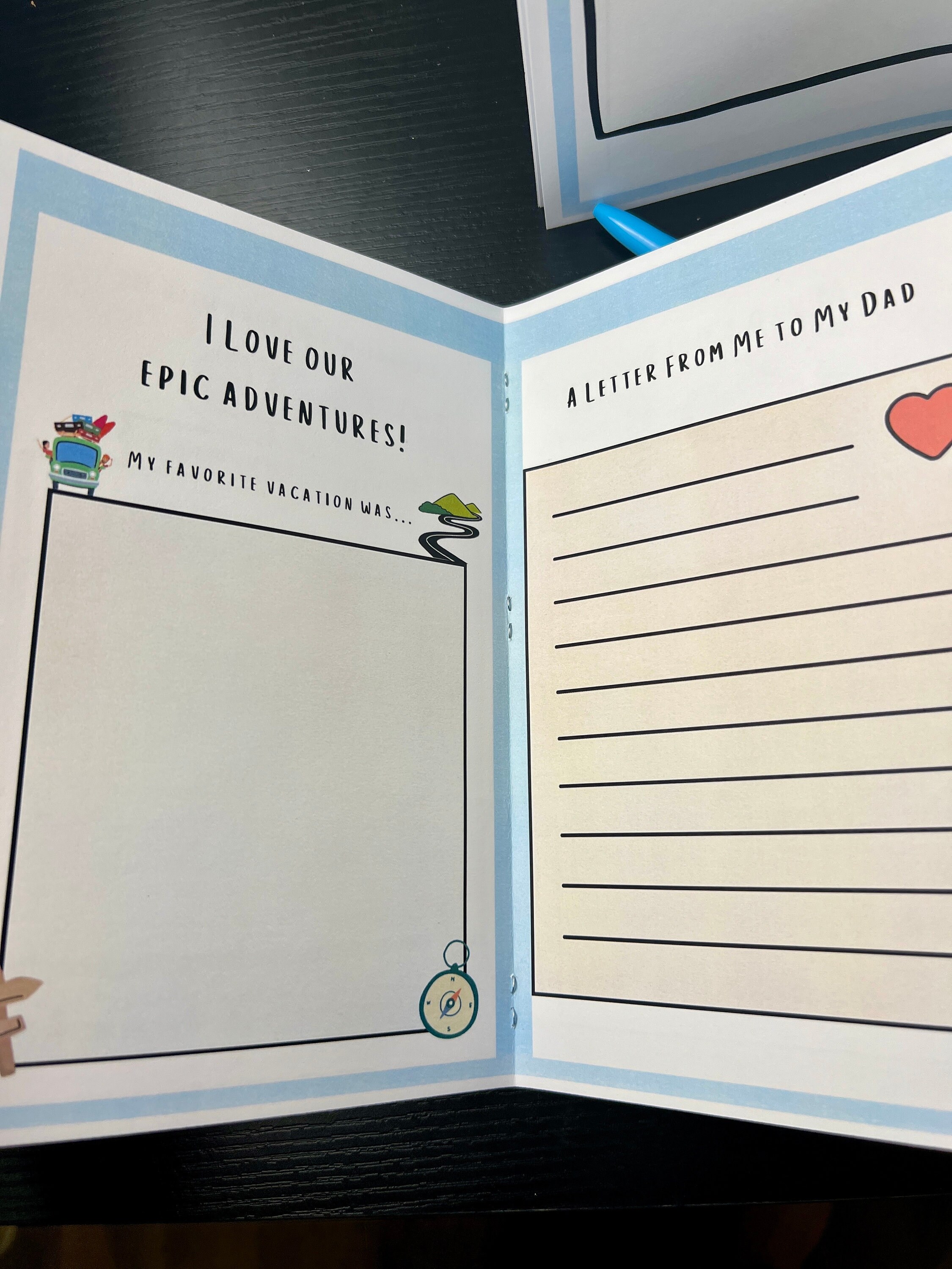 Personalized Father’s Day Booklet | Boy Dad Custom Kids Craft | DIY ...