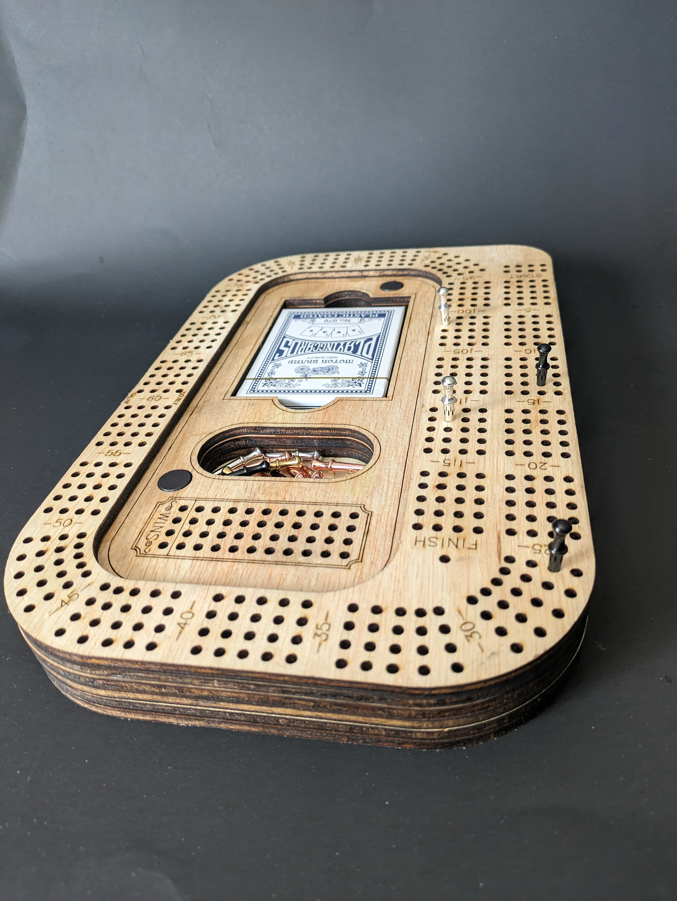 Mountain Layered Cribbage Board - Etsy
