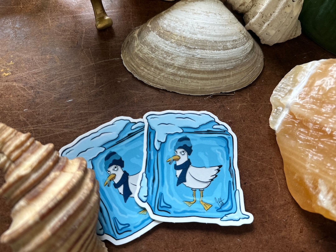 Seymour the Grumpy Seagull Sticker-winter in Maine - Etsy