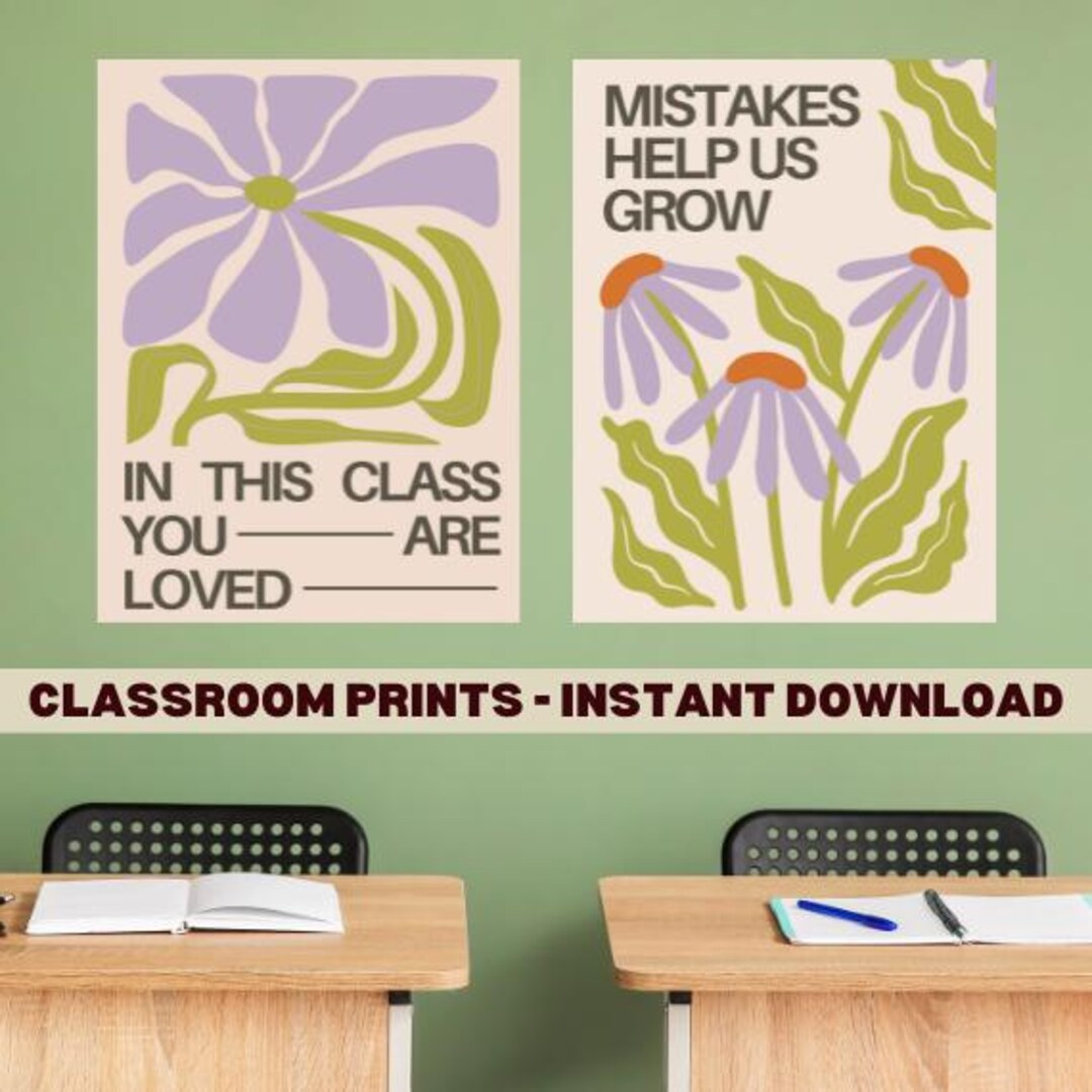 Classroom Wall Set of Two Posters, Print Download, Educational Prints ...