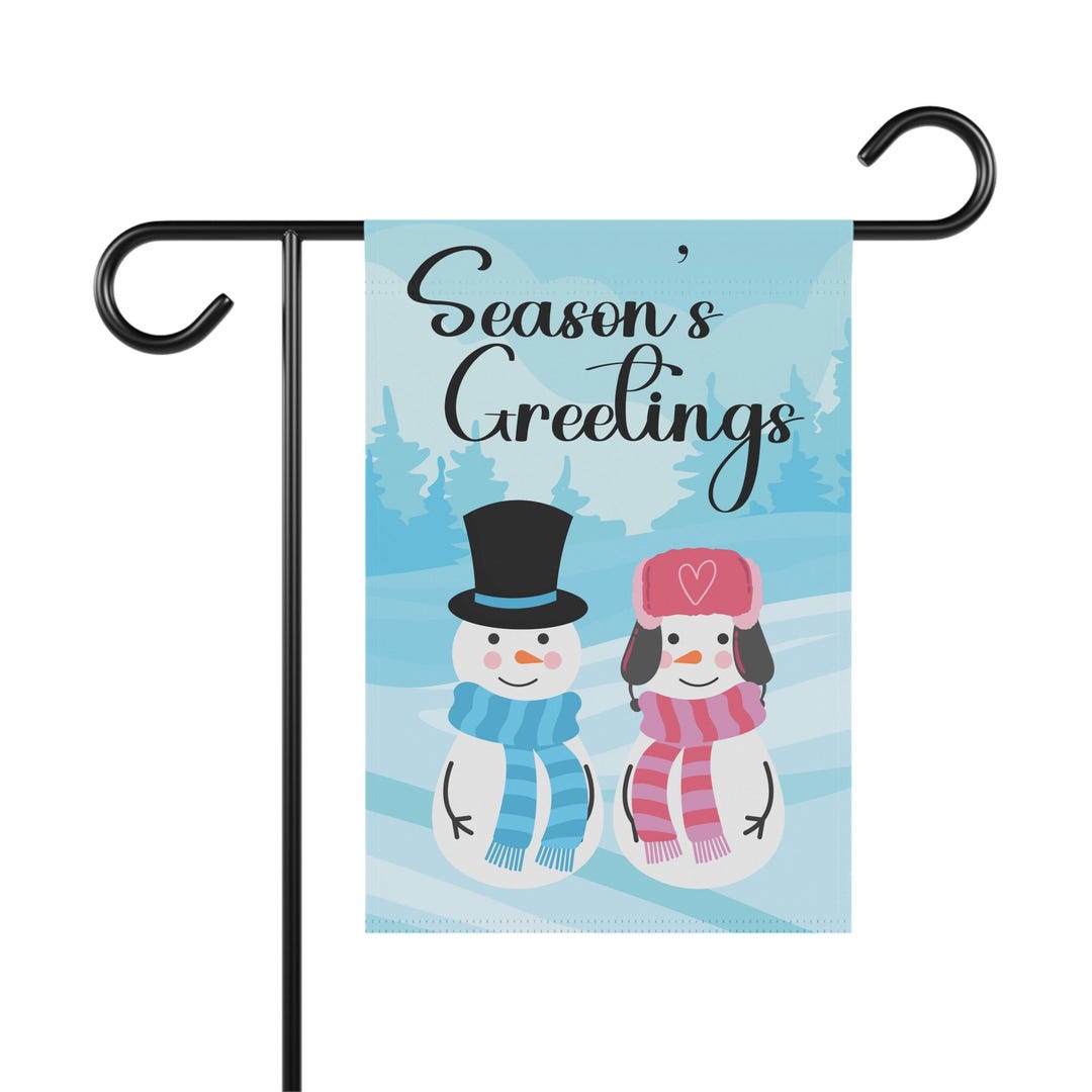 Snowmen Seasons Greetings Yard Flag, Winter Yard Flag, Snowman Flag ...