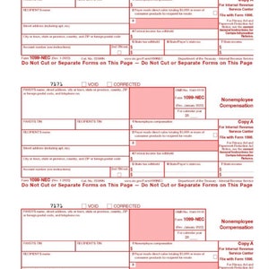 1099 NEC Fillable and Print Bonus 1096 Form - Etsy