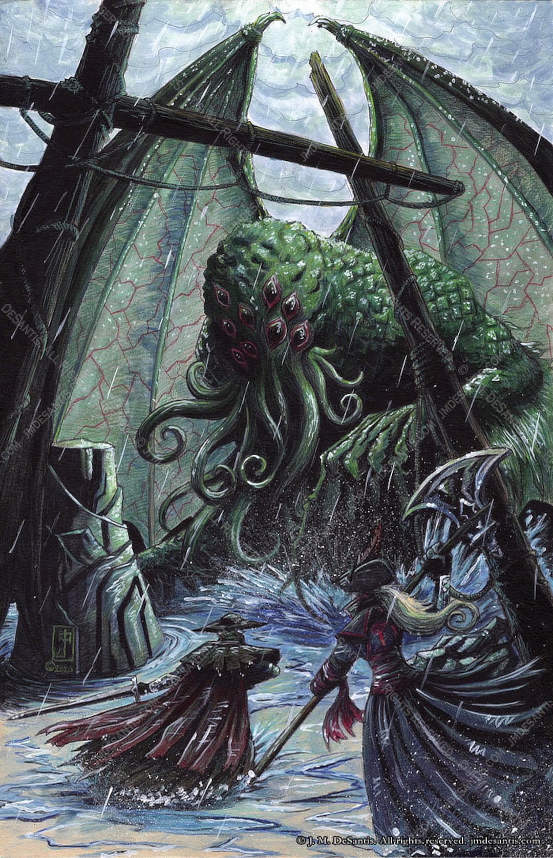 The Greatest Hunt: Cthulhu Vs Hunters - Canvas & Acrylic - Etsy