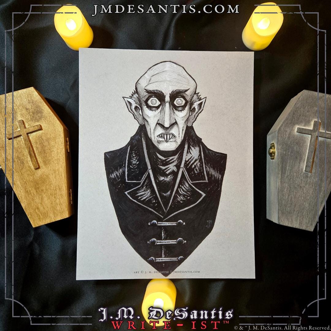 Orlok Grey Toned Bust - Nosferatu Print - Etsy