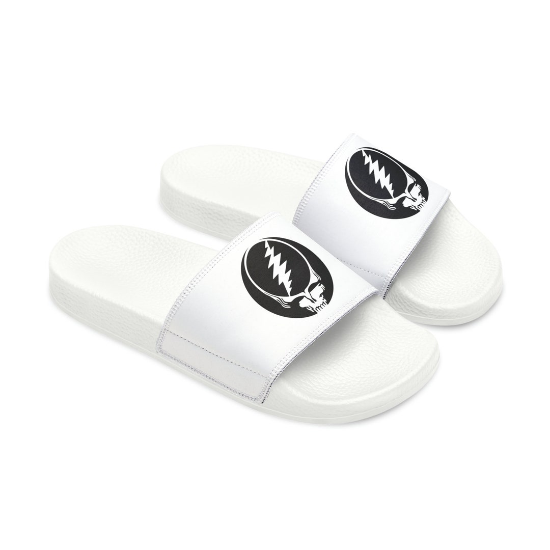 Black Stealie Slides Grateful Dead Sandals Men's Slide - Etsy