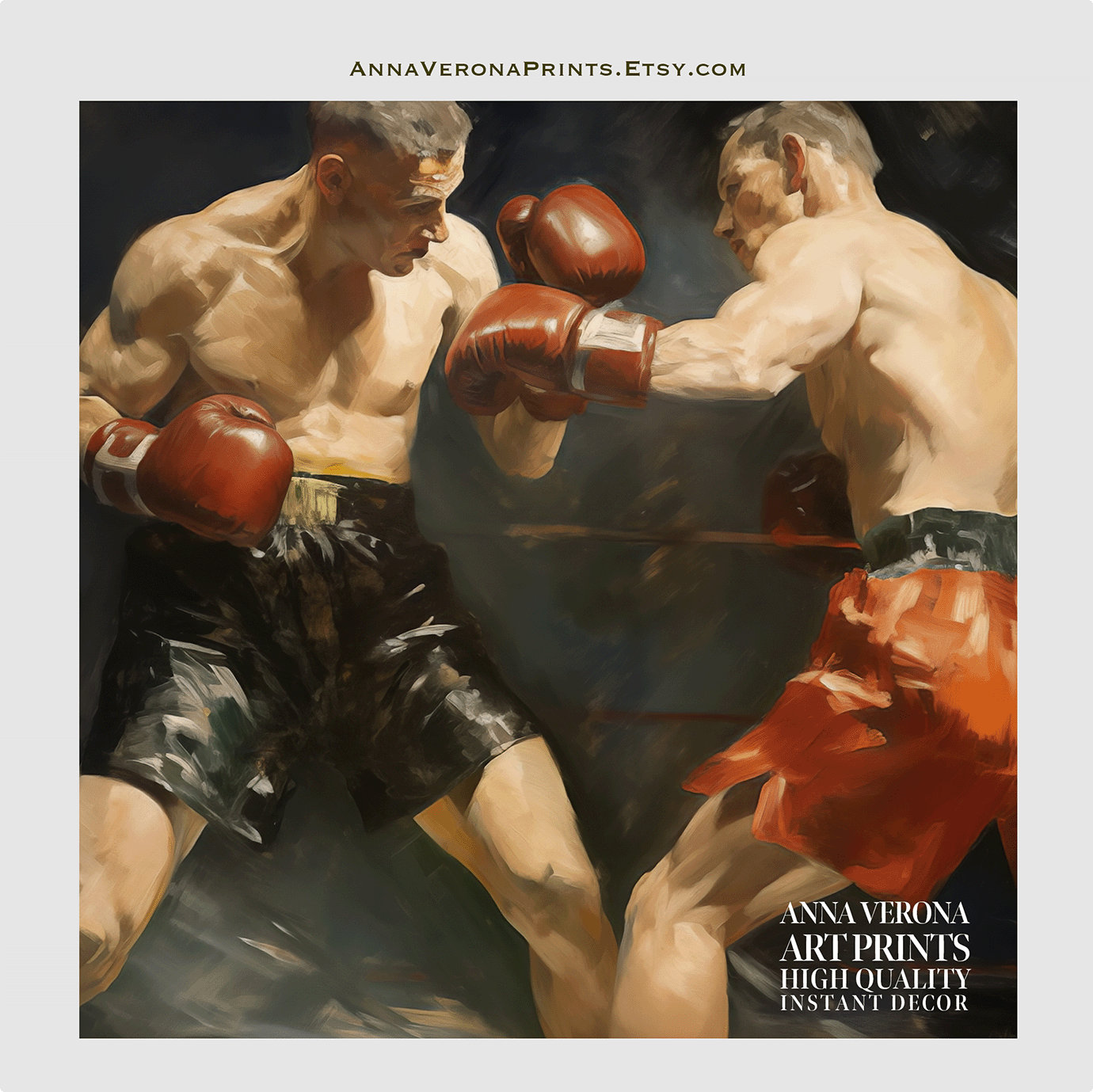 Boxing Fight Poster Workout Inspiration Sports Athlete Dynamic Decor ...