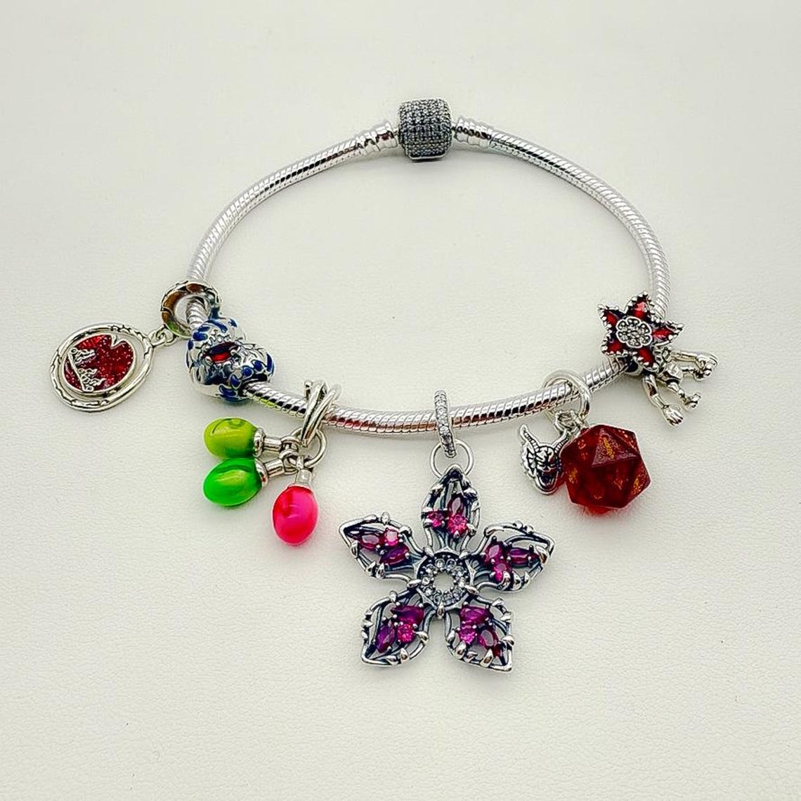 Stranger Upside Down Dangle Charm Fit Bracelet Necklace Pendant Silver ...