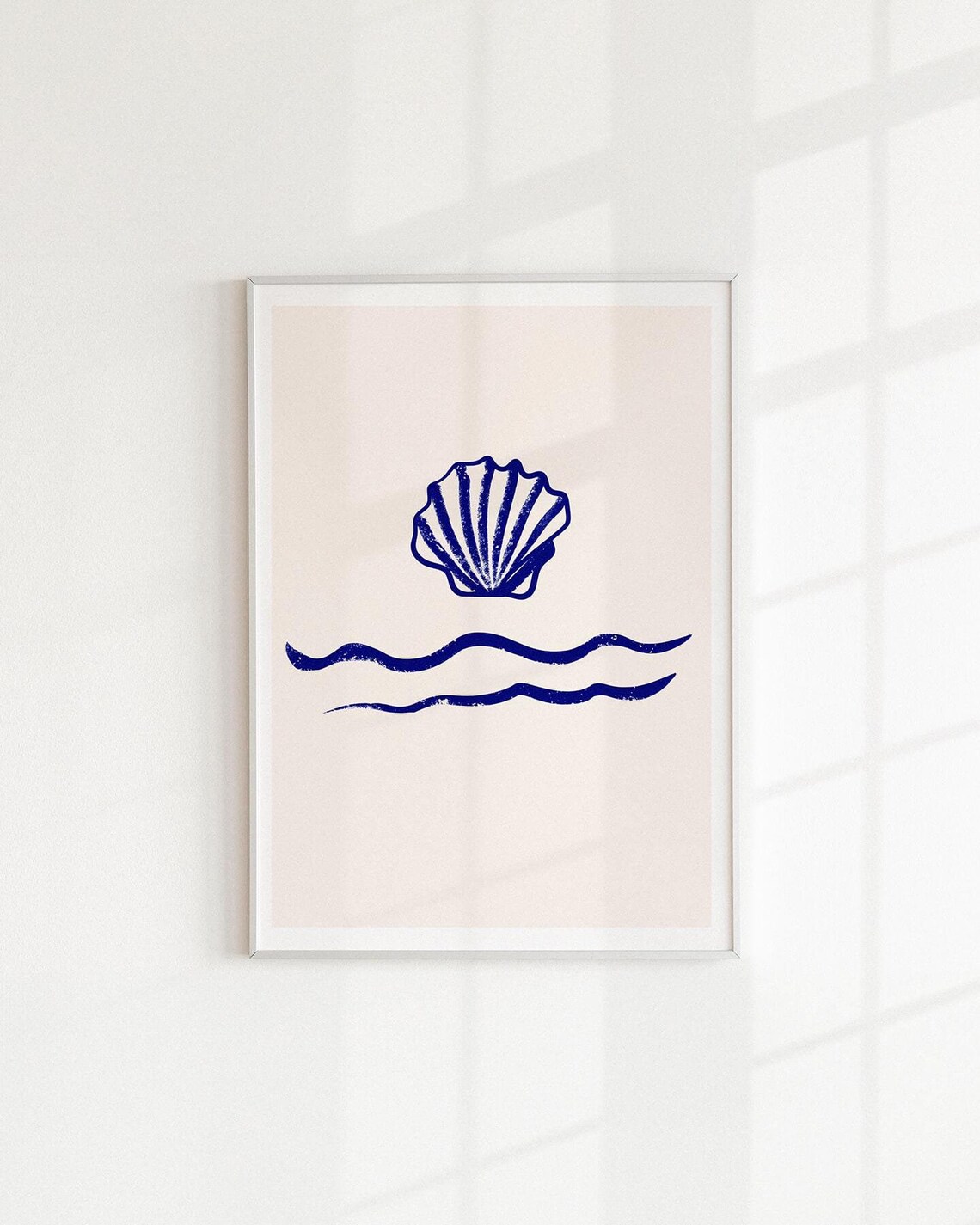 Seashell Ocean Waves Giclée Art Print: Minimal Coastal Wall Decor - Etsy