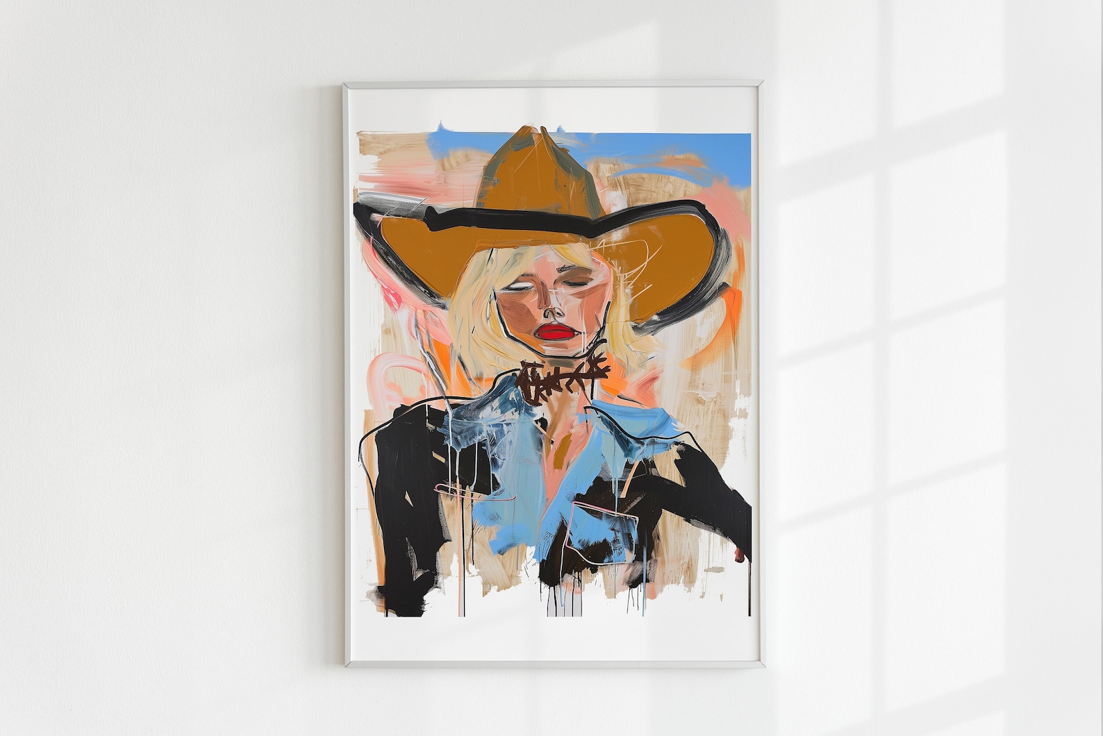 Abstract Cowgirl Painting Art Print Digital Download Contemporary ...