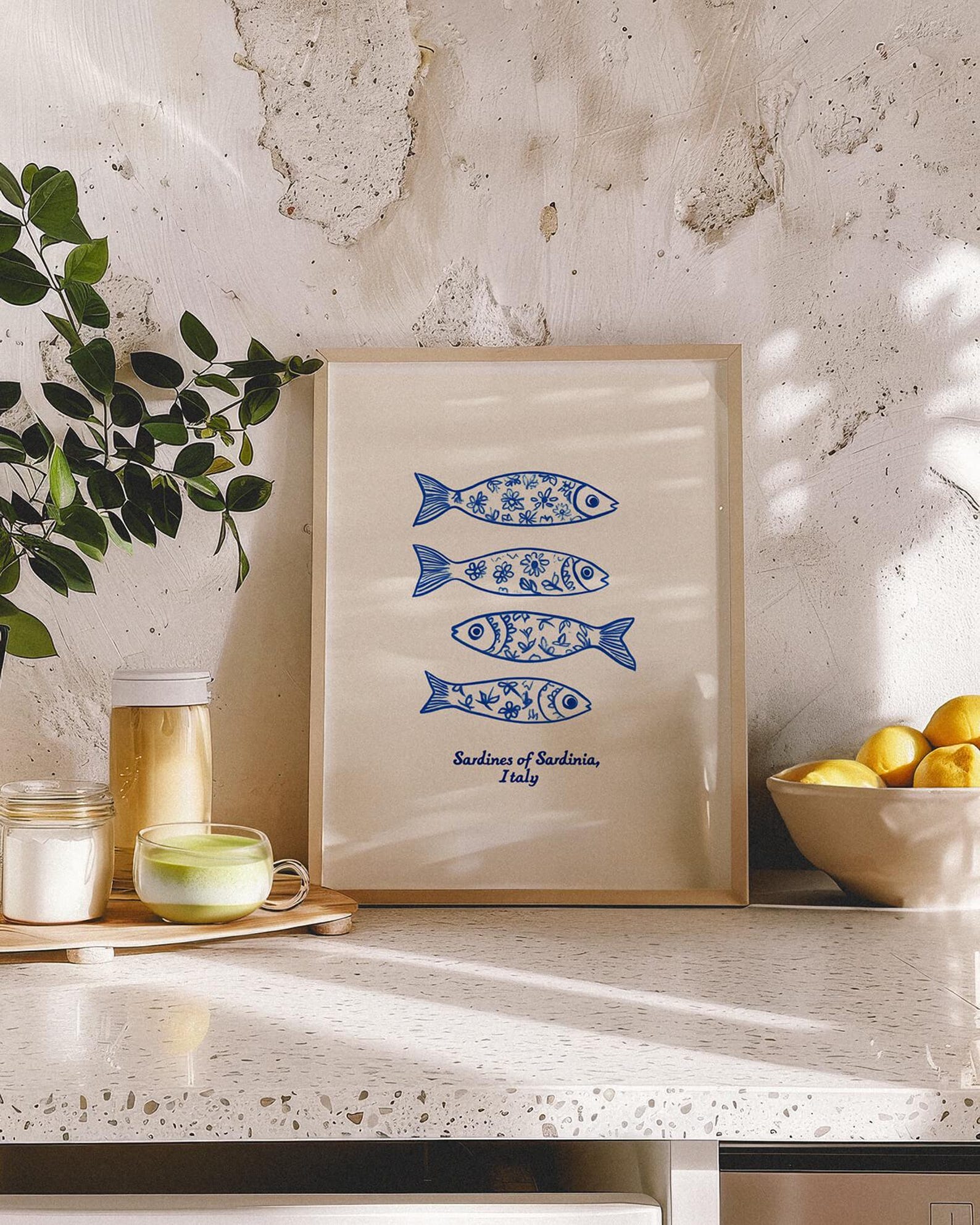 Sardinia Sardines Art Print: Mediterranean Coastal Kitchen Decor - Etsy