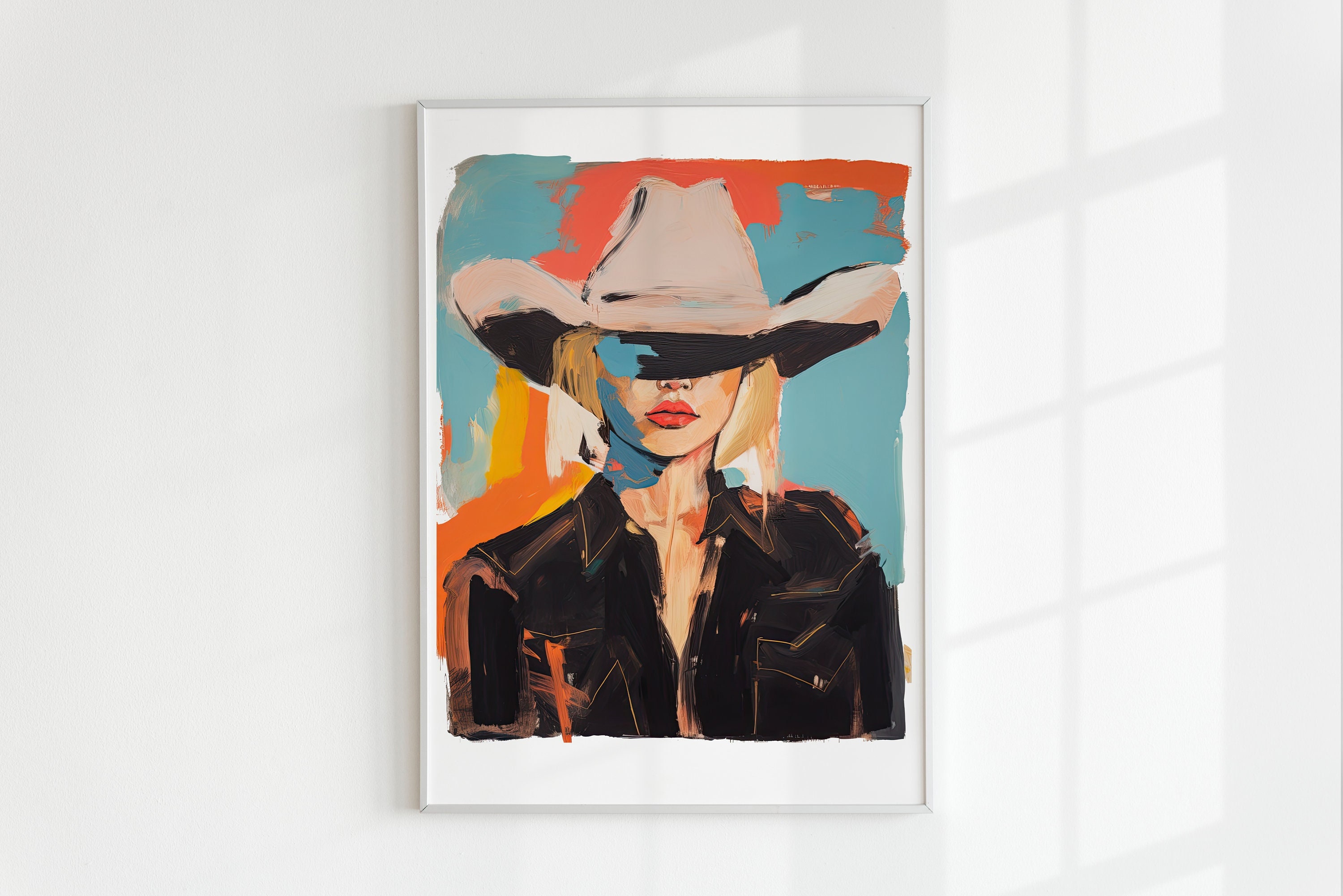 Cowgirl Painting Art Print Digital Download Art Western Desert, Coastal ...