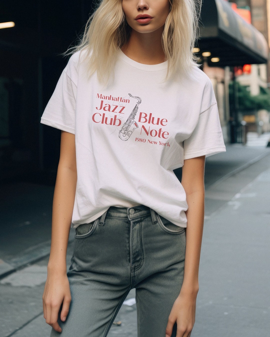 New York Jazz Club Blue Note 1980 Aesthetic Graphic Tee - Vintage ...