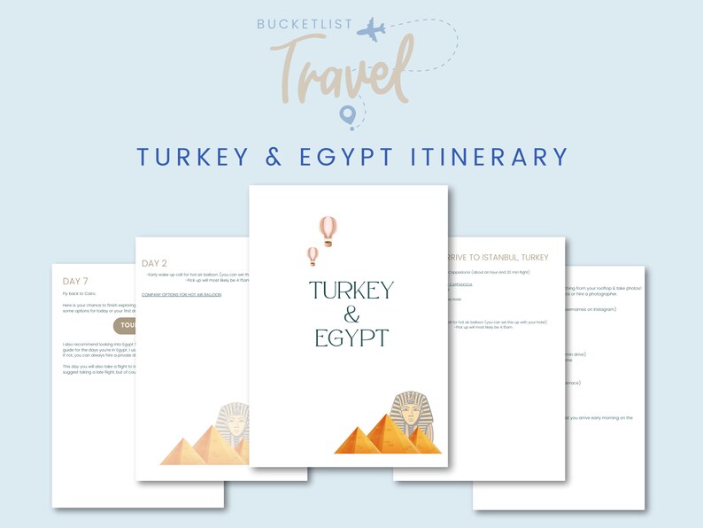 Turkey & Egypt Itinerary - Etsy
