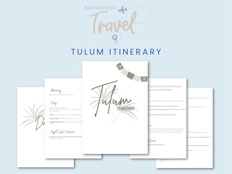 Tulum, Mexico Itinerary - Etsy