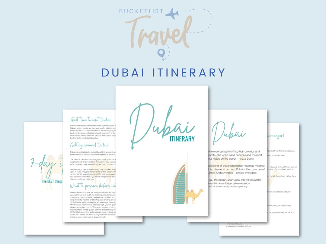 Dubai Itinerary - Etsy