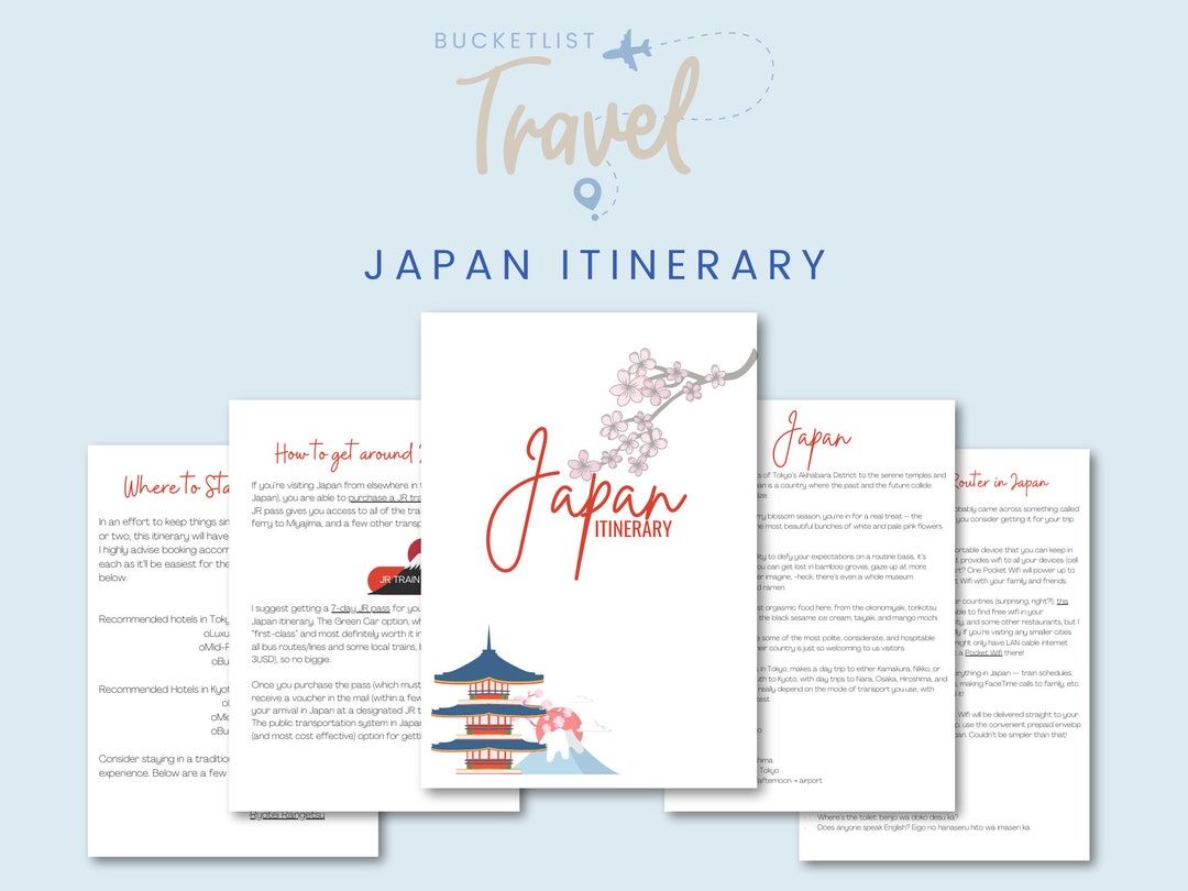 Japan Itinerary - Etsy