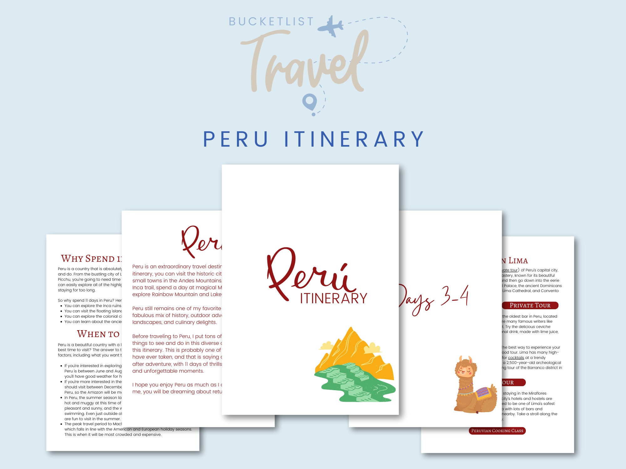 Peru Itinerary - Etsy