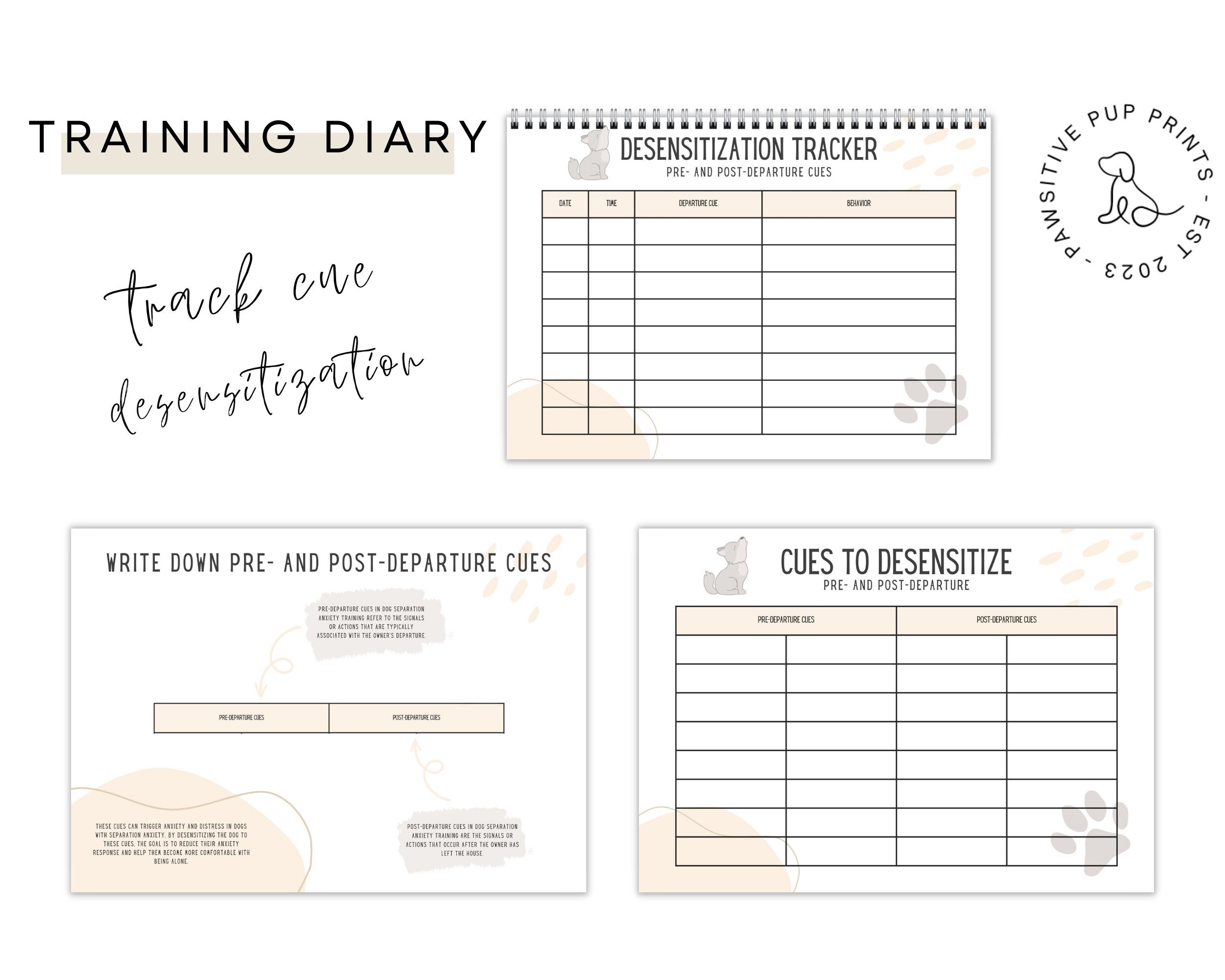 DOG SEPARATION ANXIETY Training Diary | Workout Tracker Journal | Track ...