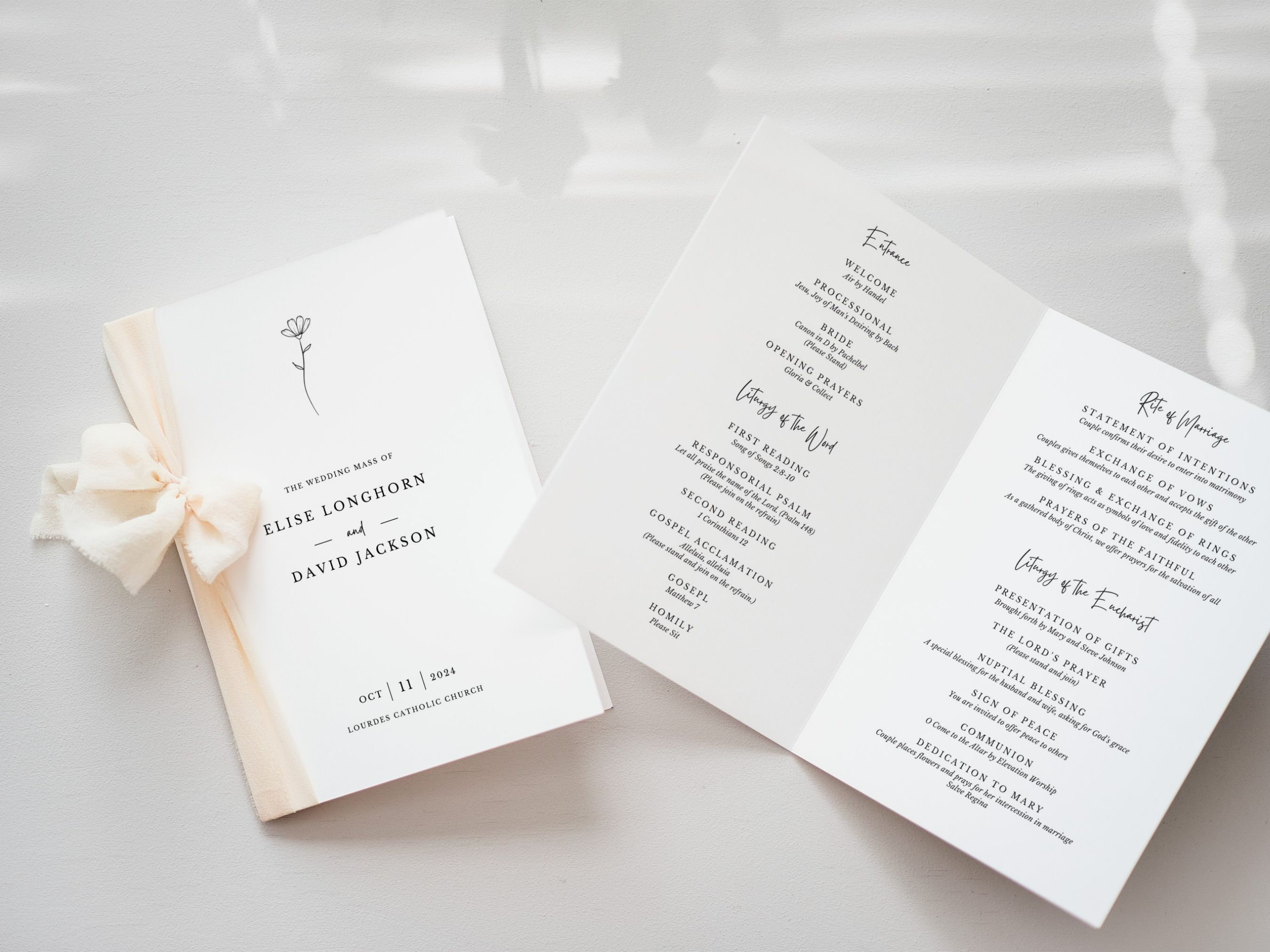 Catholic Wedding Program Catholic Nuptial Mass & Catholic Wedding ...