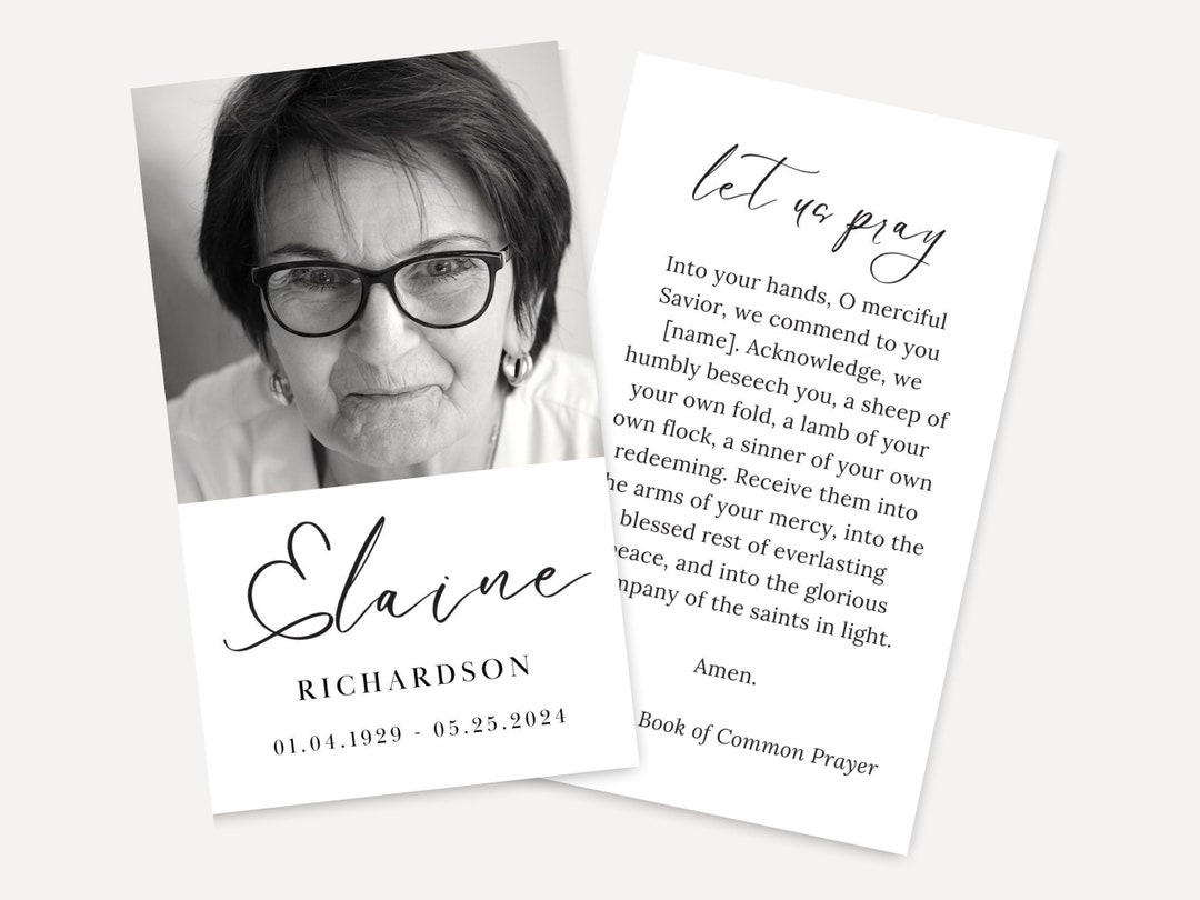 Catholic Prayer Card Template, Catholic Funeral Mass Prayer Card ...