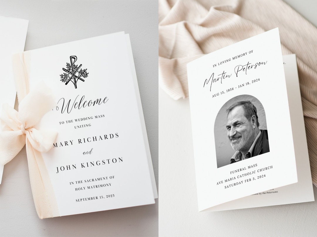 Custom Catholic Mass Program for Catholic Wedding Catholic Funeral ...