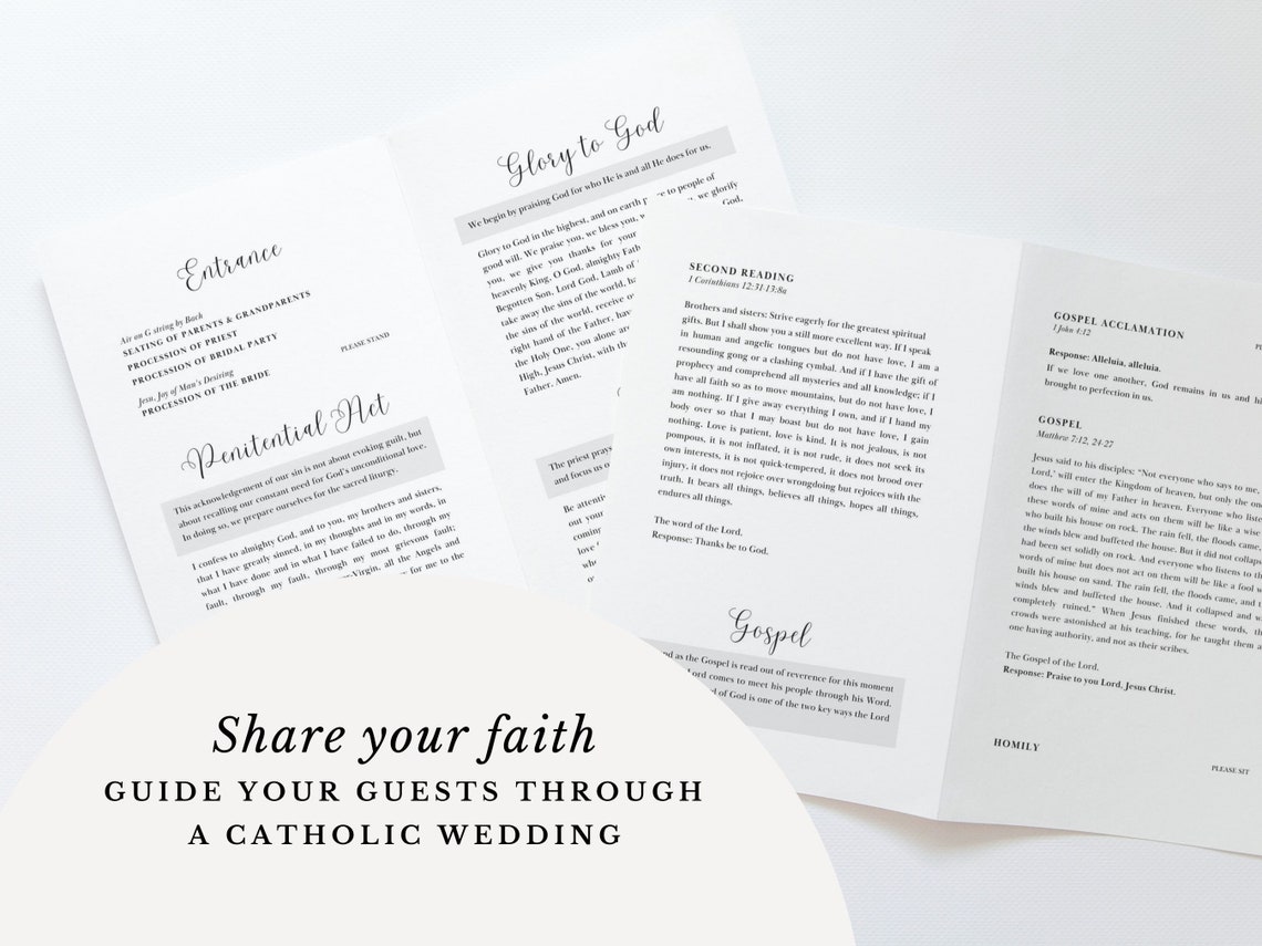 Catholic Wedding Program Template Explains Catholic Wedding Full ...