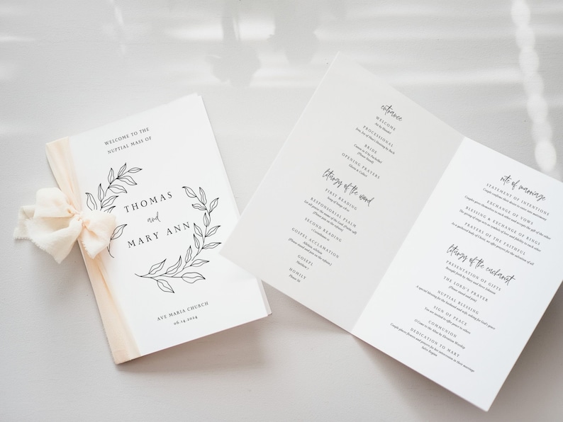 Catholic Wedding Program Catholic Nuptial Mass & Catholic Wedding ...