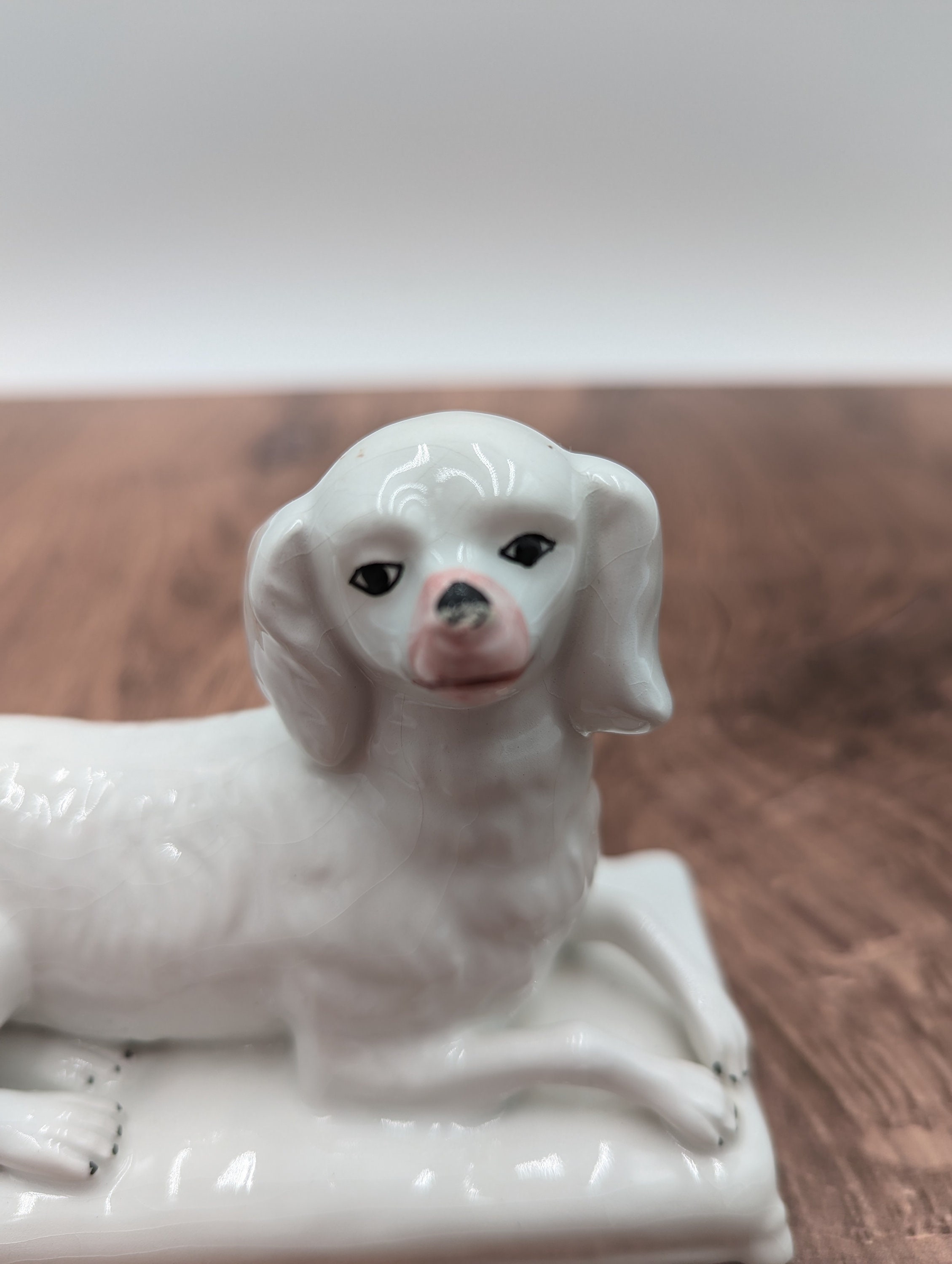 Italian White Porcelain Dog Sculpture Decorative Object - Etsy