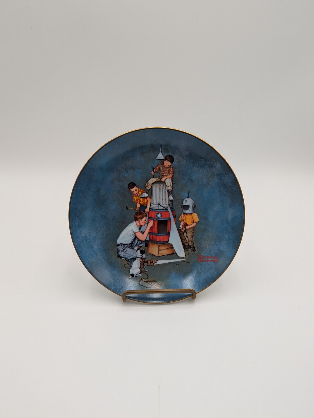 Space Pioneers Plate by Norman Rockwell - Etsy