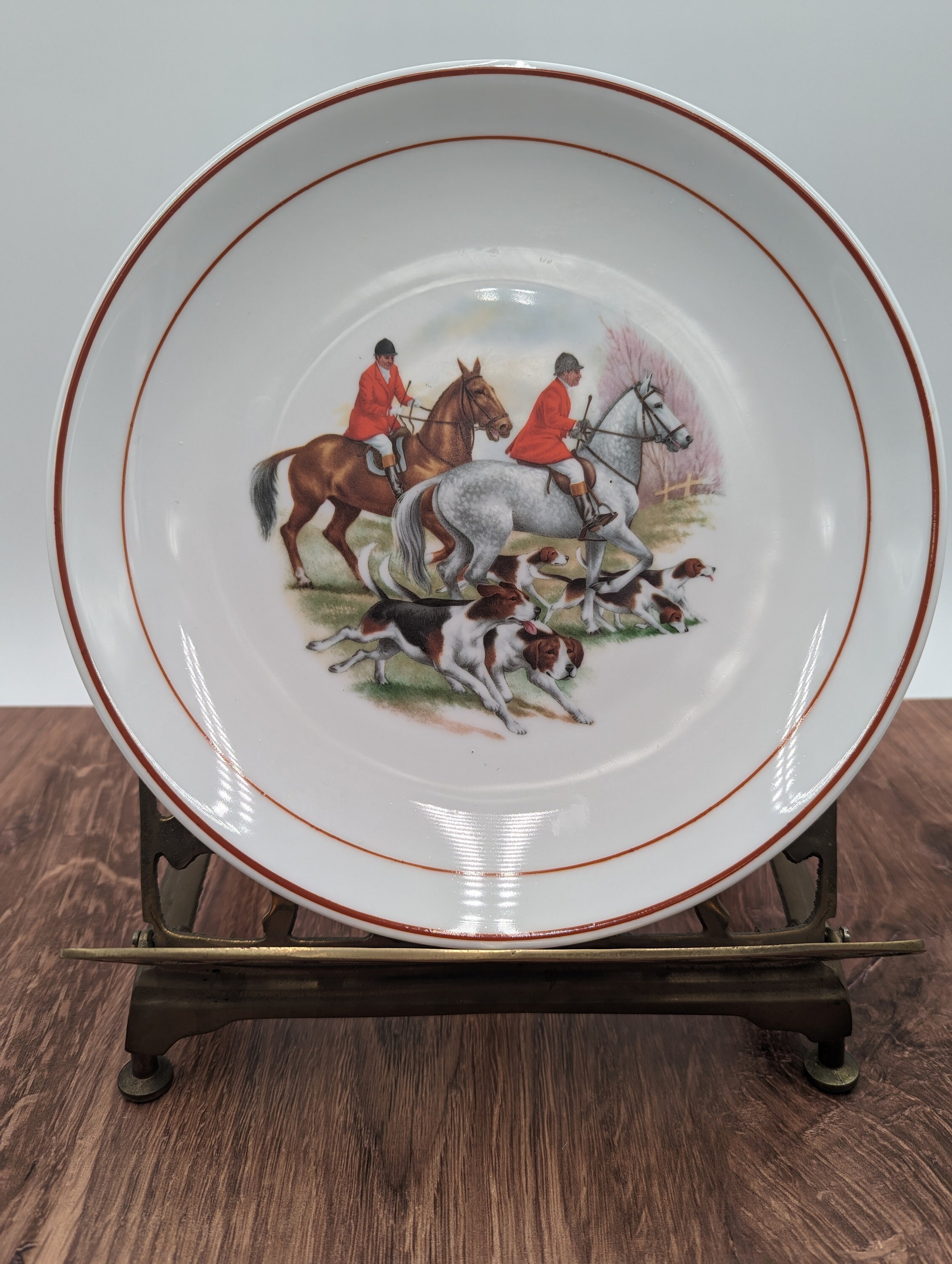 Fine China Fox Hunt Scene Dinner Plate - Etsy