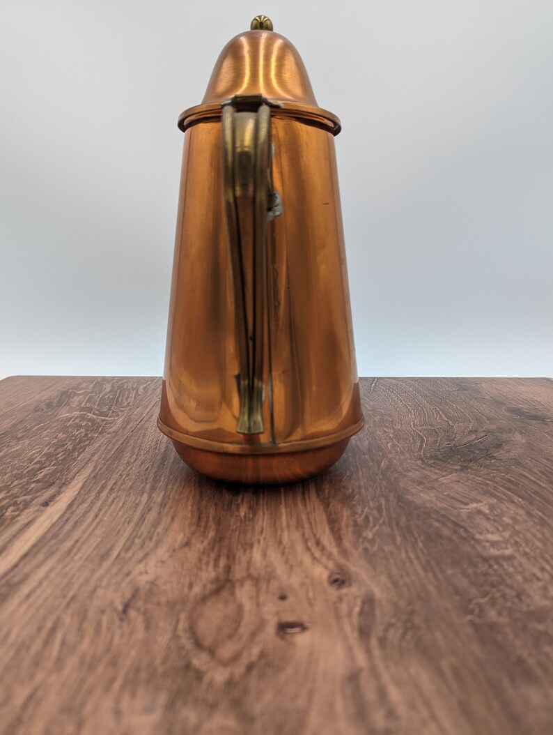 Vintage Mid-century Copper Stove Top Style Coffee Tea Maker Pot With ...