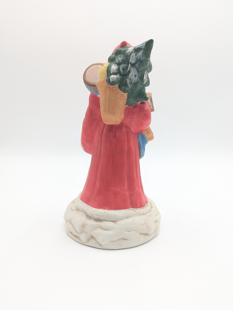 Vintage Tall Porcelain Music Box Santa Claus Carrying Gift Sack With ...