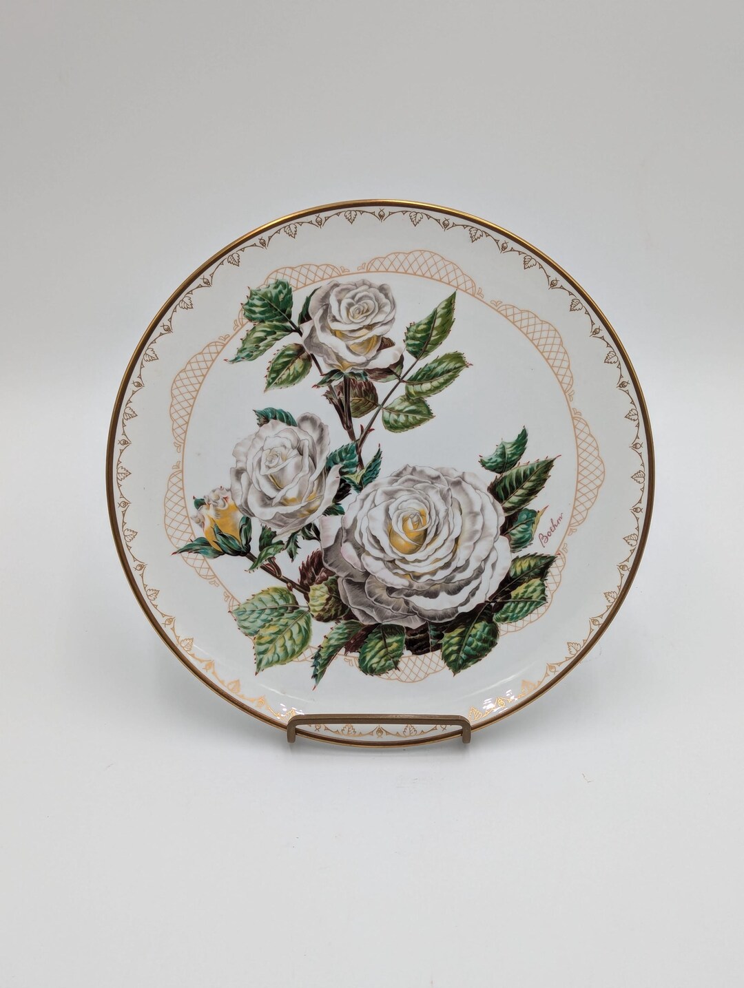Boehm Roses of Excellence Collection 'white Lightnin' Plate | Fine ...