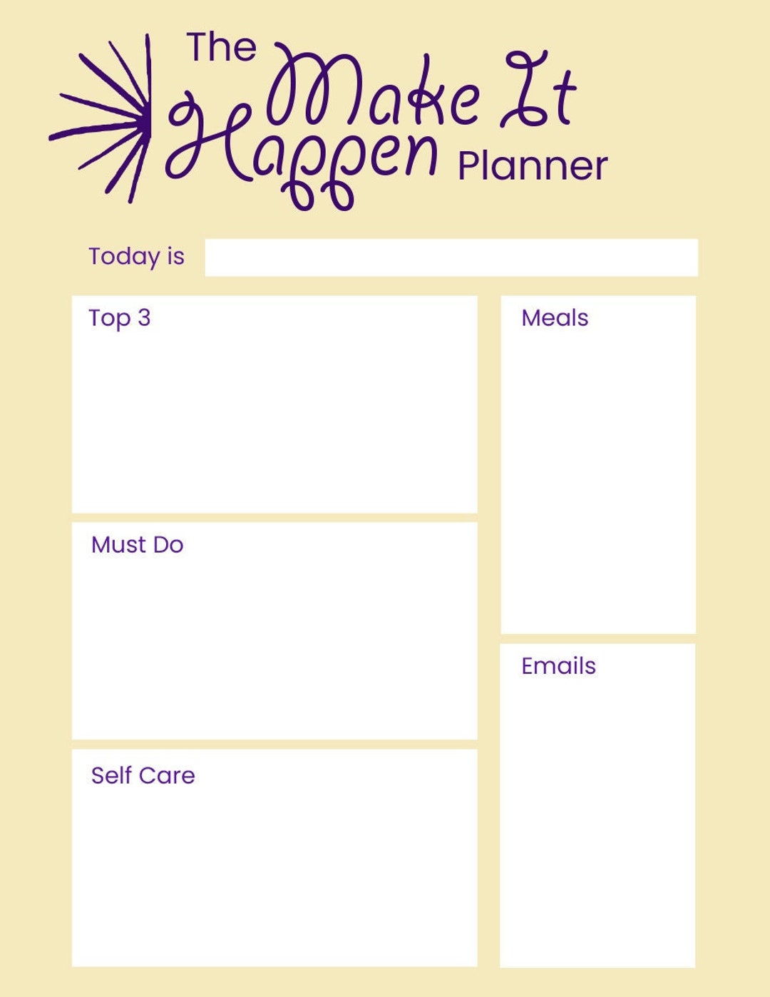 Daily Motivational Planner Printable, Daily to Do List for Self Care ...