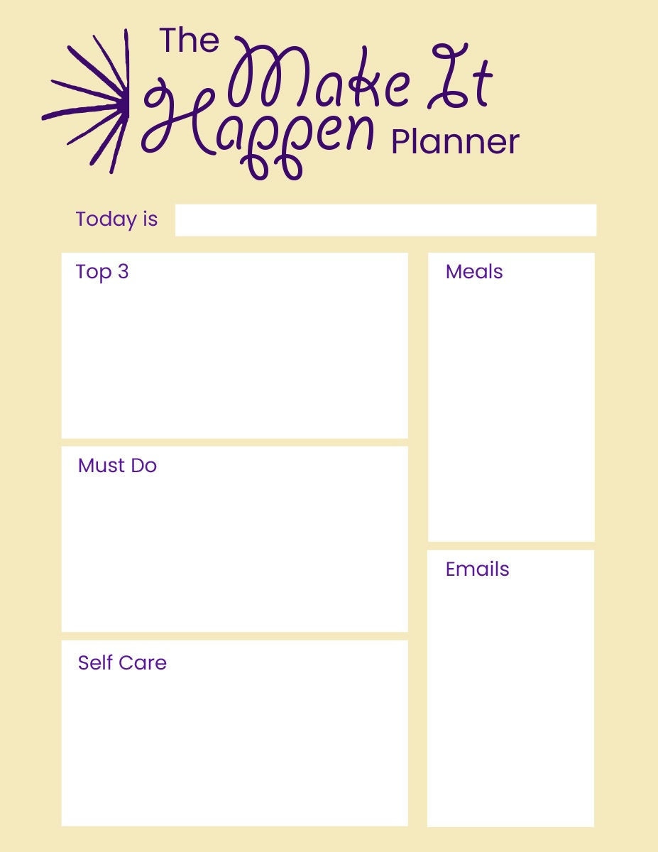 Daily Motivational Planner Printable, Daily to Do List for Self Care ...