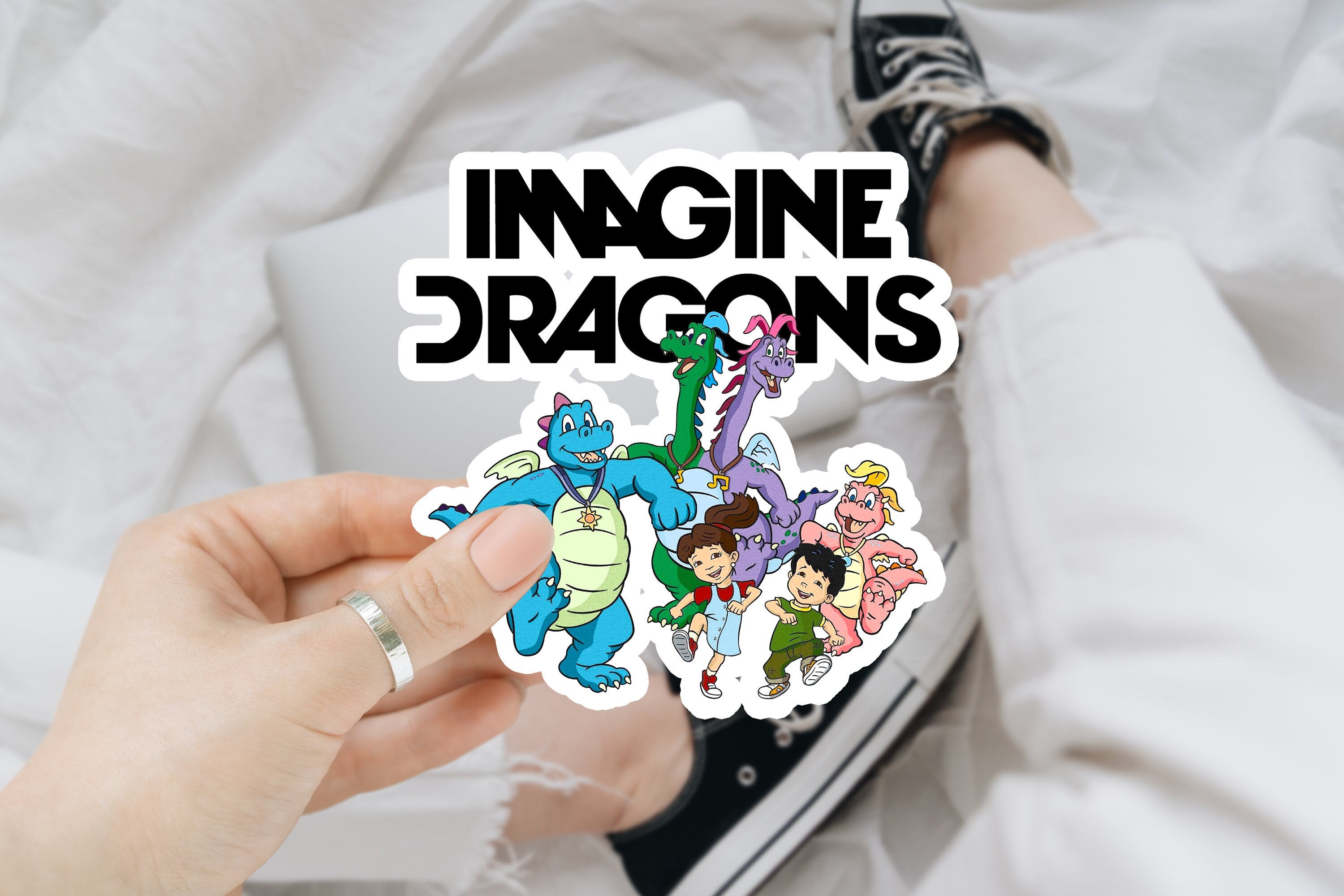 Dragon Tales Imagine Dragons Funny Matte Vinyl Sticker, Waterbottle ...