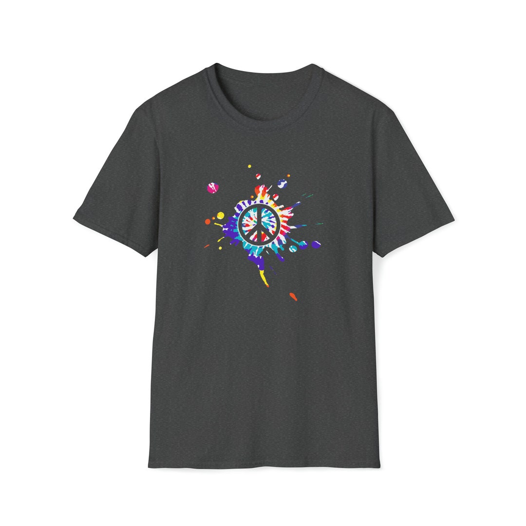 Hippie Earth Peace Designs Peace Sign Color Splat Unisex Soft Style T ...