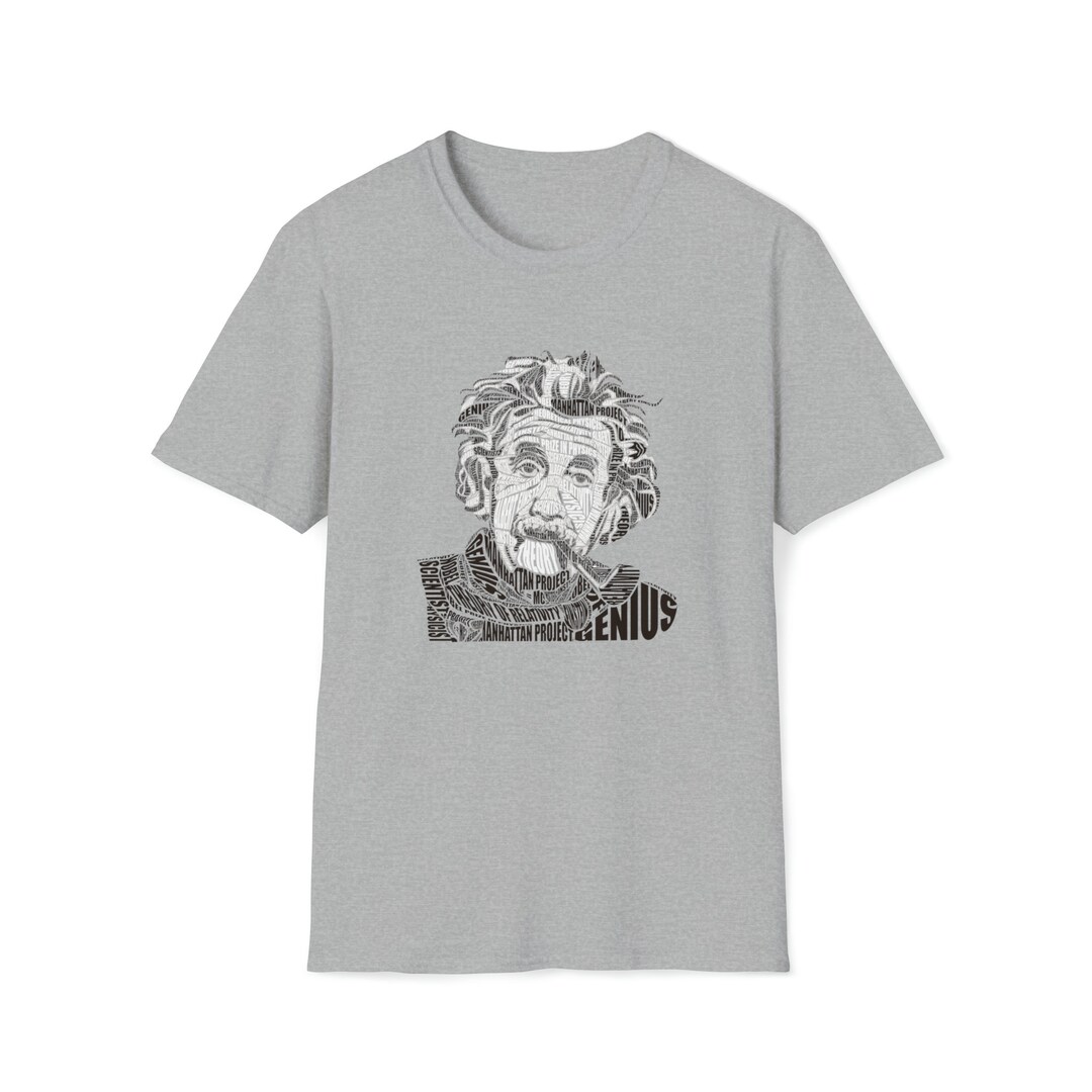 Calligram Albert Einstein Science Physics | Unisex Soft Style Tee T ...
