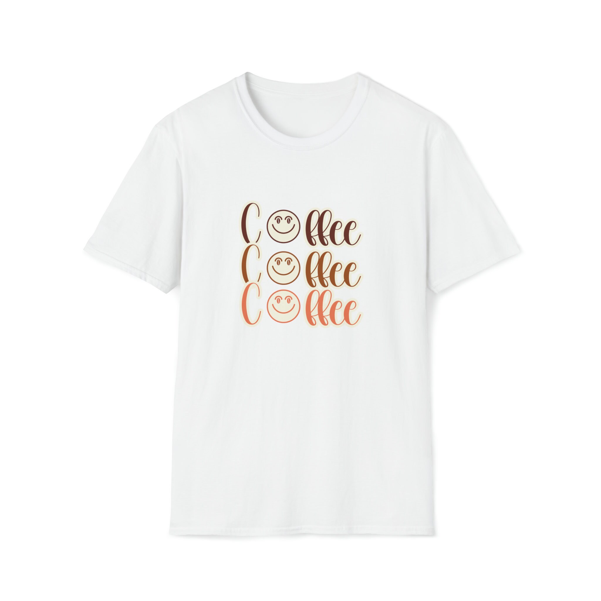 Coffee Bean Smile Face | Coffee Latte Drink | Unisex Soft Style Tee T ...