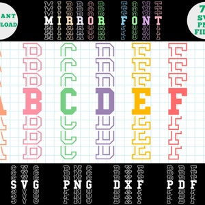Mirror Font SVG, Stacked Font SVG, Sports Font SVG, Stacked Alphabet ...