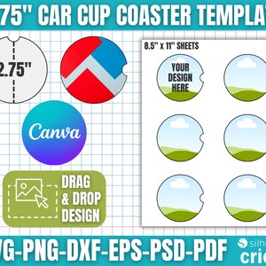 2.75 Car Coaster Template Svg, Car Cup Coaster Template, Car Coaster ...