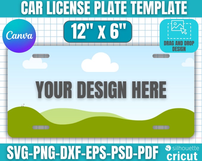 Car License Plate Template, Car License Plate Sublimation Template ...