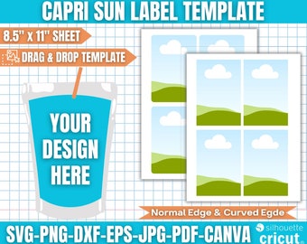 Caprisun Template Svg, Juice Pouch Label, Custom Caprisun Label, Blank ...